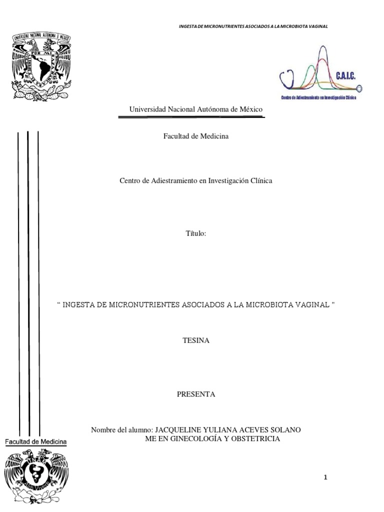Tesina Caic Portada Unam 2023 Ultima PDF | PDF | Infección transmitida ...