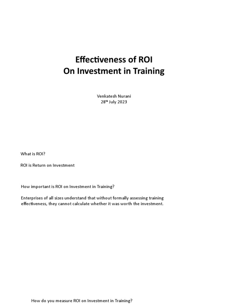 Roi Presentation Download Free Pdf Return On Investment Cost