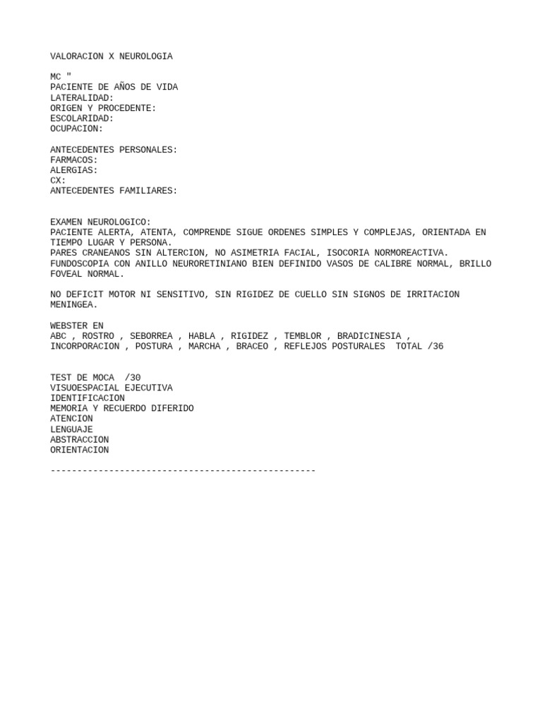 Plantilla Neuro Dr. Valencia | PDF