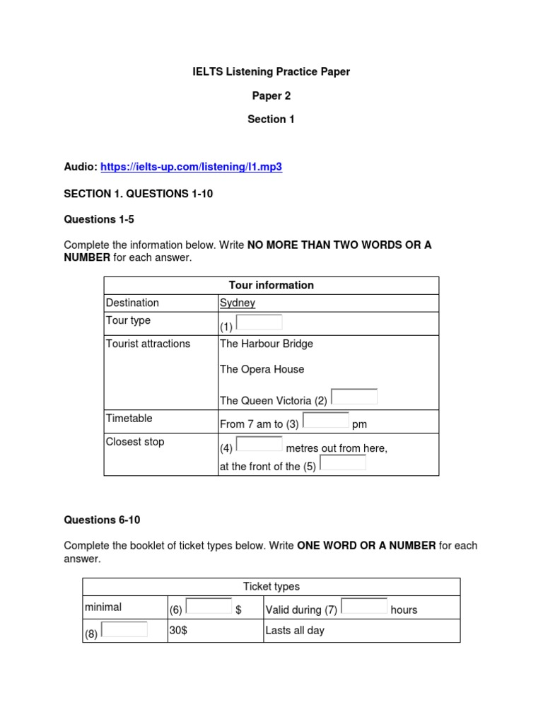 IELTS Listening Practice Paper 2 | PDF | Pain | Psychotherapy