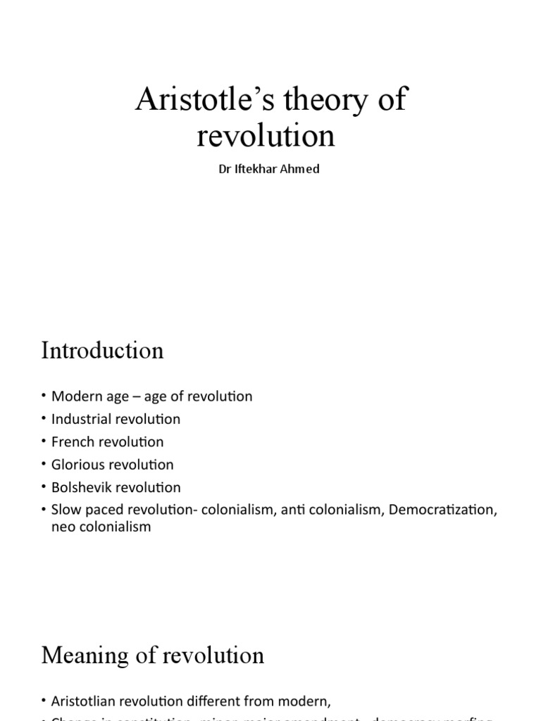 Aristotle's Theory of Revolution Explained | PDF | Democracy ...