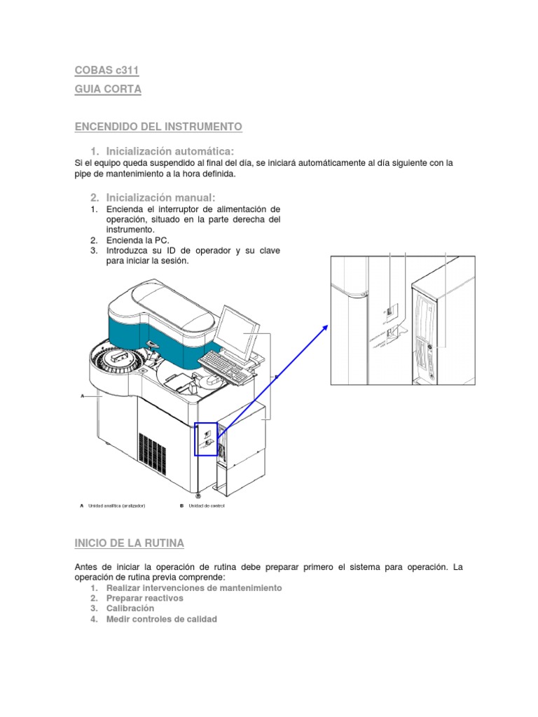 Guía Corta COBAS c311 | PDF | Calibración | Informática