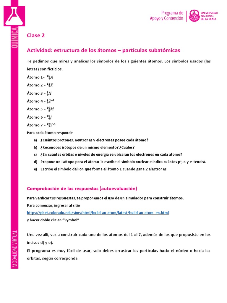 Actividad Clase 2-Construir Átomos | PDF