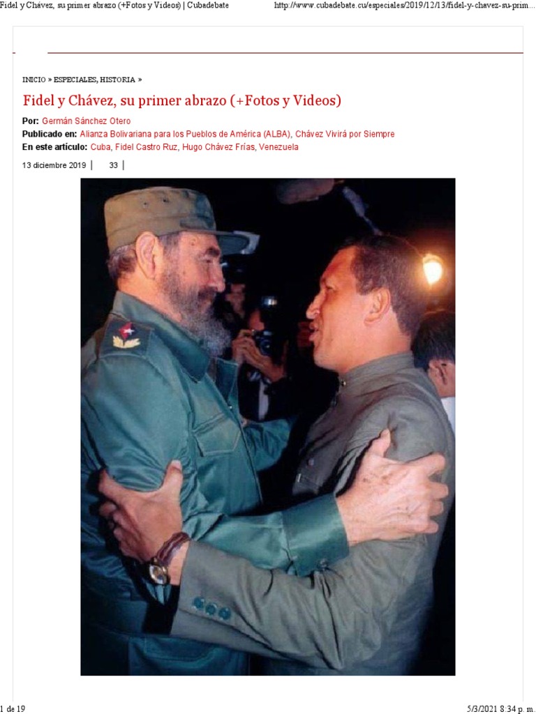 Primer abrazo entre Fidel y Chávez | PDF | Fidel Castro | Hugo Chavez