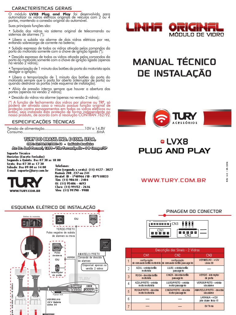 Manual Tecnico de Instalacao Lvx8 PP - Rev.06.1480500580 | PDF Manual Tecnico de Instalacao Lvx8 PP - Rev.06.1480500580 | PDF