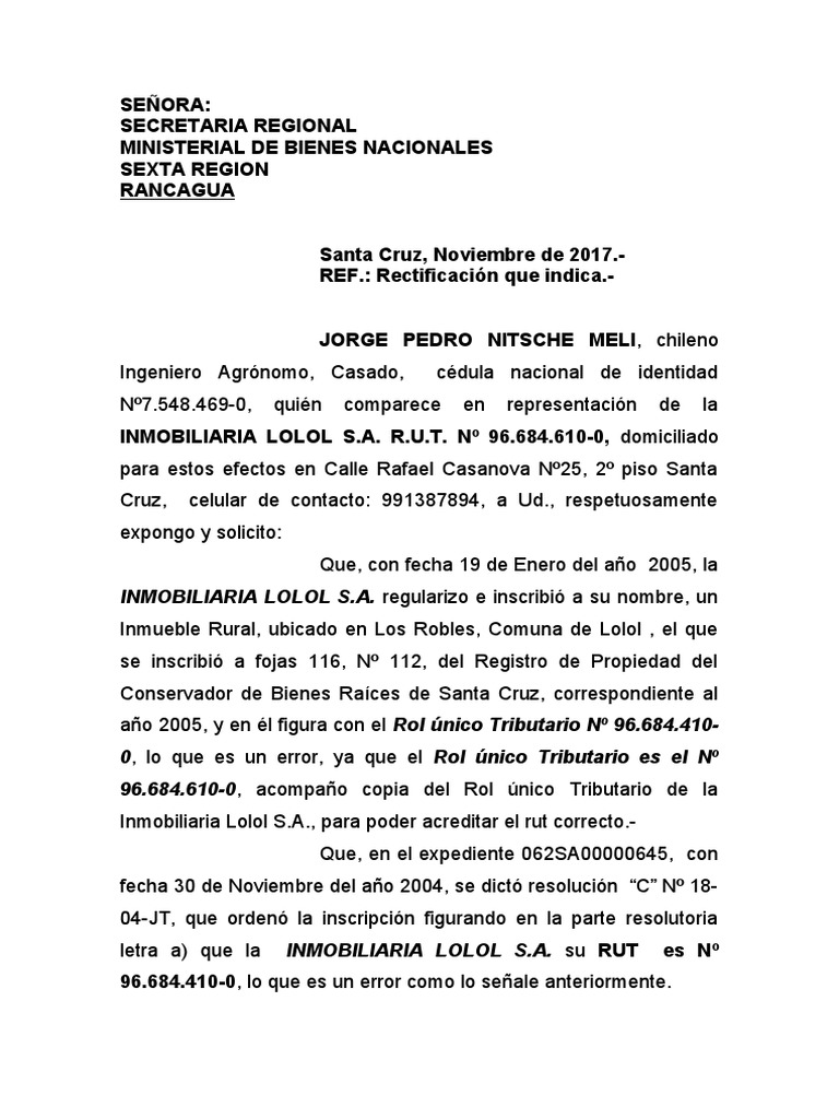 Inmobiliria Lolol S.A. | PDF | Derecho