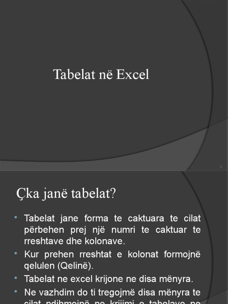 Tabelat Ne Excel | PDF