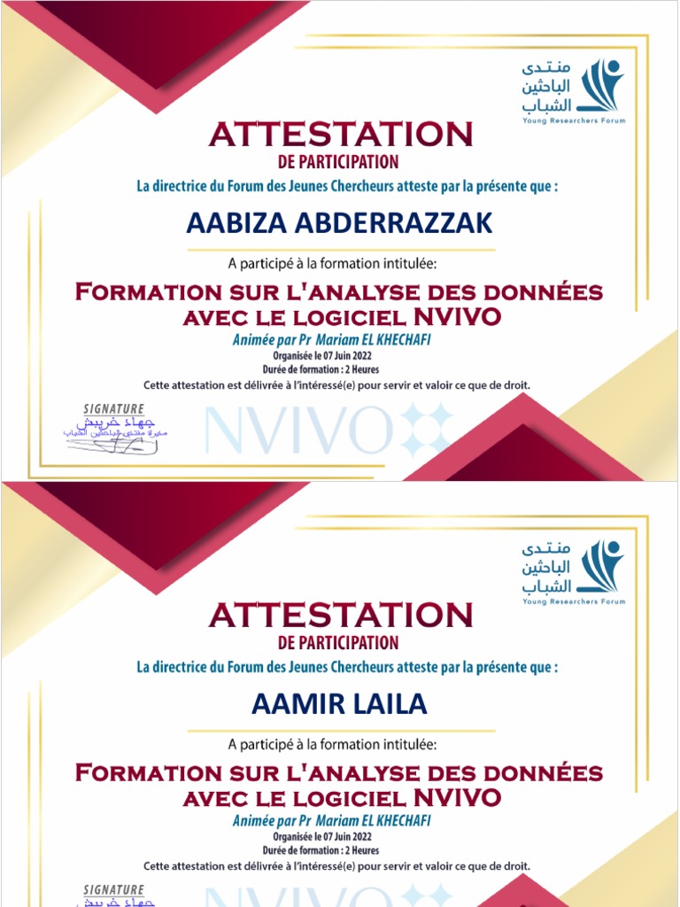 Attestation de Particpation Invivo | PDF