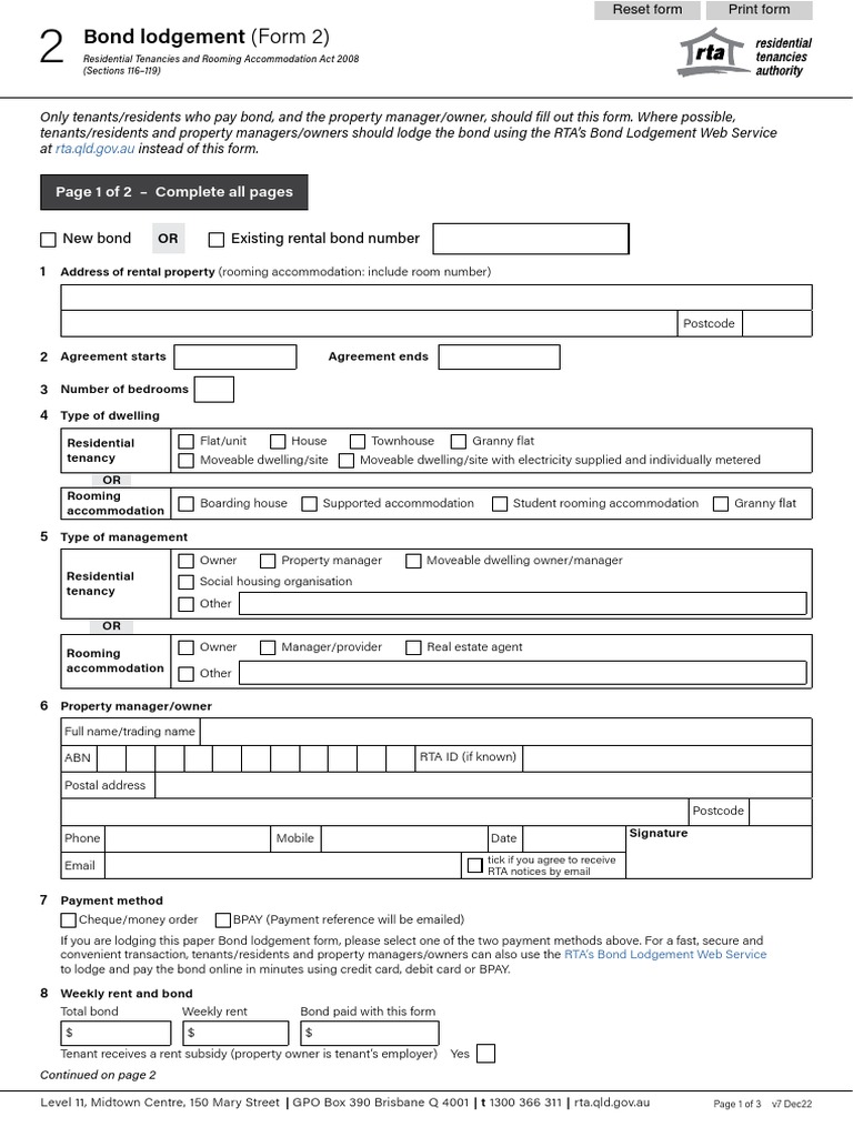 Form 2 Bond Lodgement | Download Free PDF | Leasehold Estate | Payments