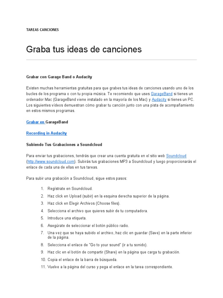 Tareas Canciones | PDF | Banda de garage | Paul Mc Cartney