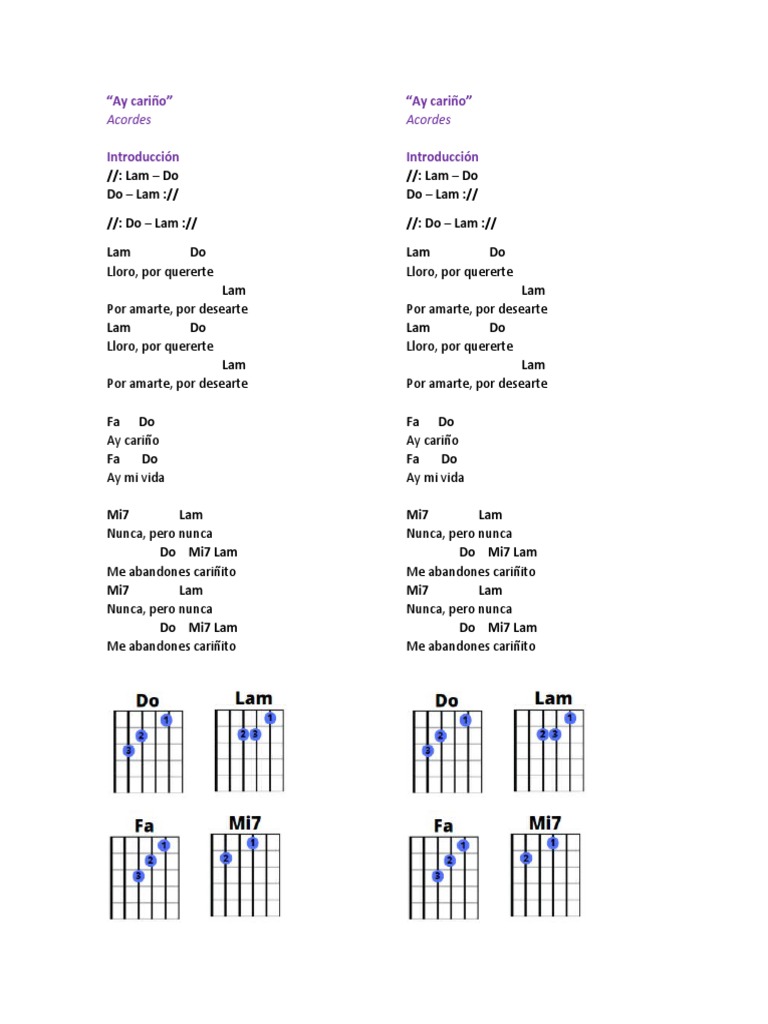 Ay Cariño - Guitarra | Descargar gratis PDF | Elementos de la música ...