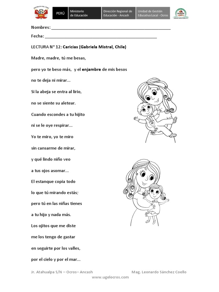 Caricias - Gabriela Mistral | PDF