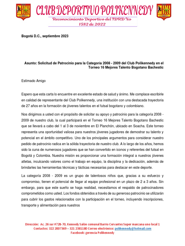 Carta de Intención | PDF | Bogotá