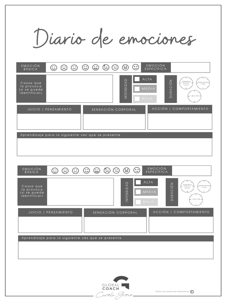 Diario de Emociones: Carola Grove | PDF | Sicología | Metafísica de la ...