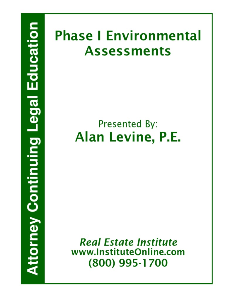 Phase I - Environmental Assessments - On-Demand Course Materials | PDF ...