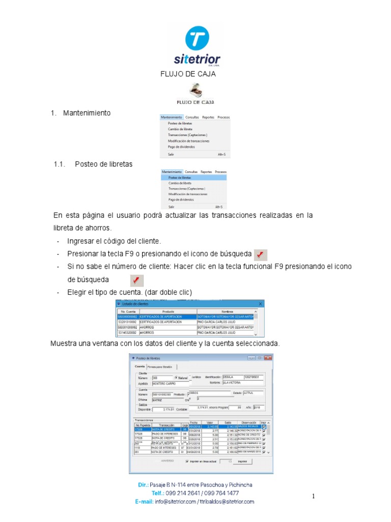 Flujo de Caja: Gestión de Transacciones | PDF | Ventana (informática ...