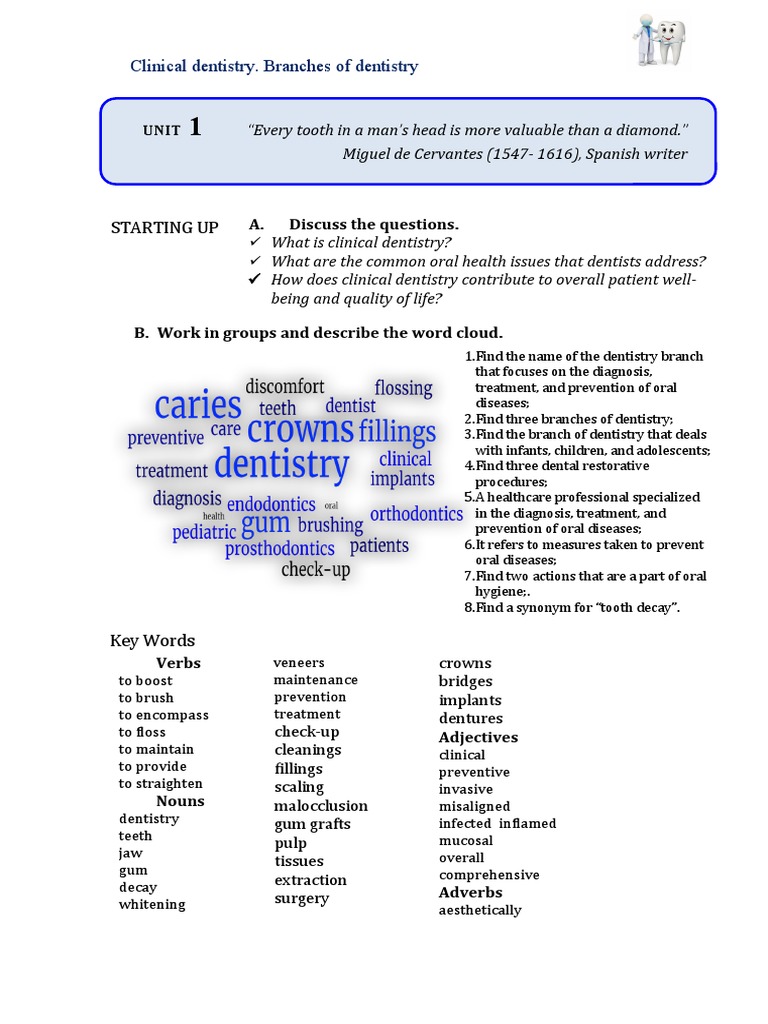 Overview of Clinical Dentistry Branches | PDF | Dentistry | Periodontology