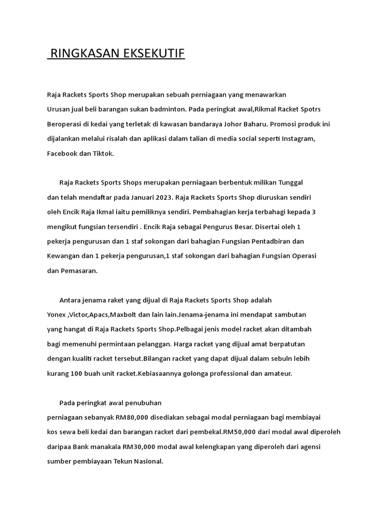 Raja Ikmal (Perniagaan) | PDF