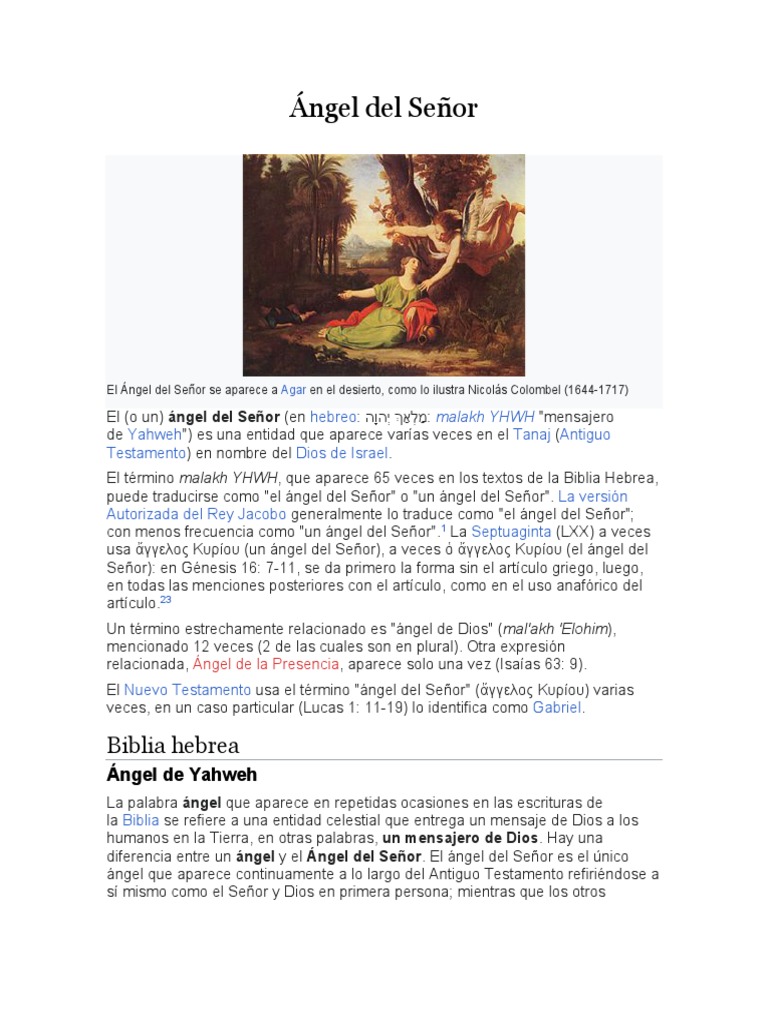 Ángel del Señor | PDF | Contenido bíblico | Creencia religiosa y doctrina