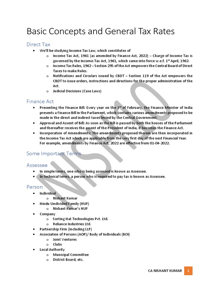 Income Tax Basics and Rates 2023-24 | PDF | Taxes | Capital Gains Tax