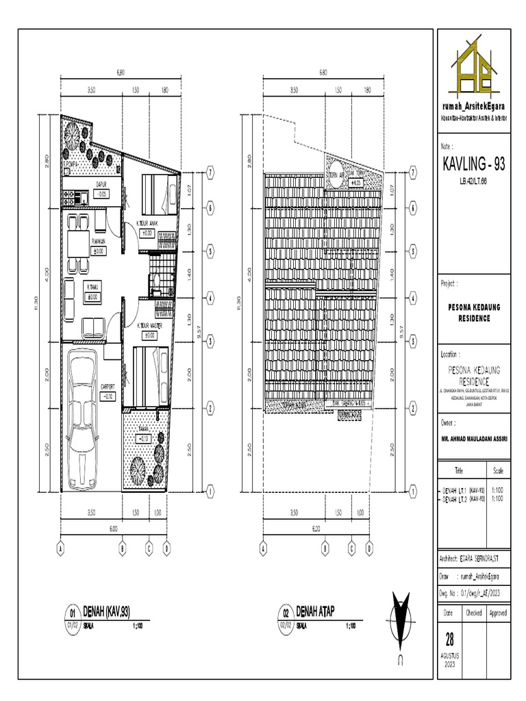 Denah & Atap Kav 93 PKR | PDF