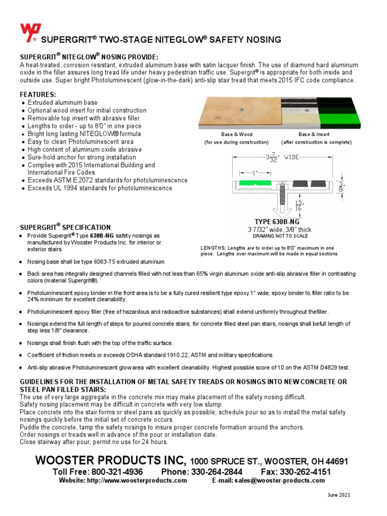Wooster Products Inc,: Supergrit Two-Stage Niteglow Safety Nosing | PDF ...