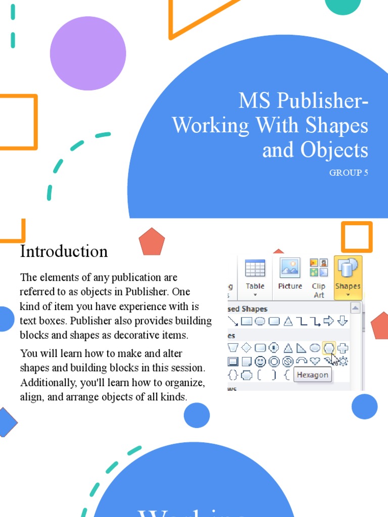 MS Publisher Working With Shapes and Objects 1 | PDF | Menu (Computing ...