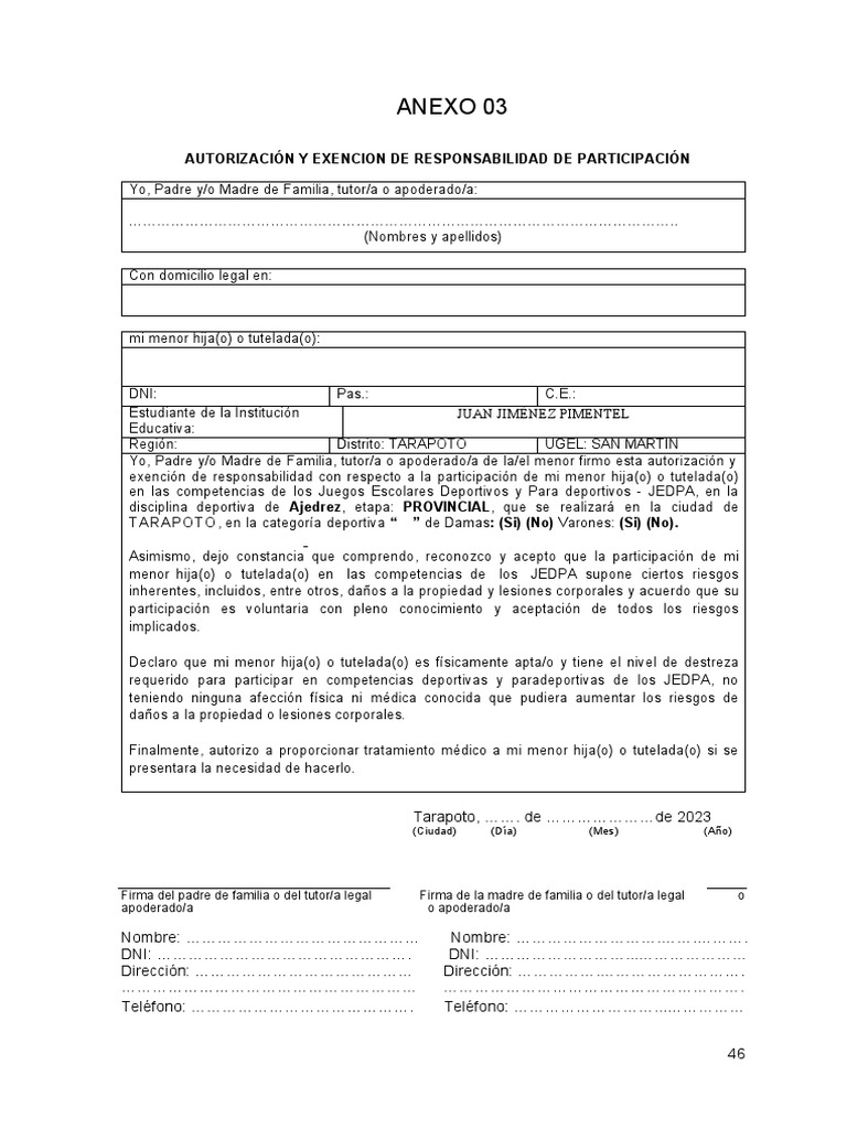 Anexos 01 02 | PDF | Derecho | Juegos y actividades