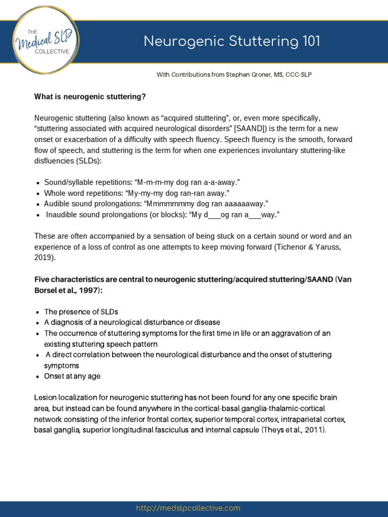 Neurogenic Stuttering 101 | PDF | Stuttering | Human Voice