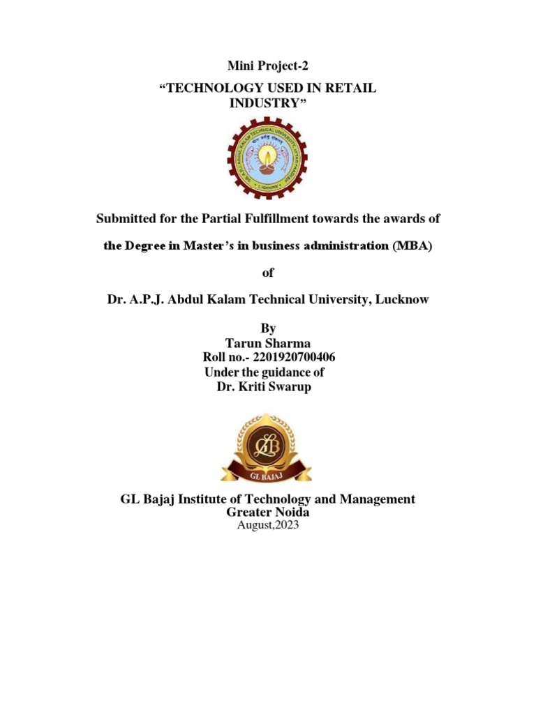 Tarun Sharma Final Mini Project | PDF | Career And Technical Education | Academic Degree