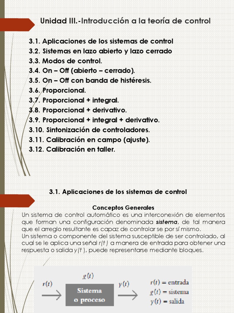 Unidad 3. - Introducción A La Teoría de Control | PDF | Sistema de ...