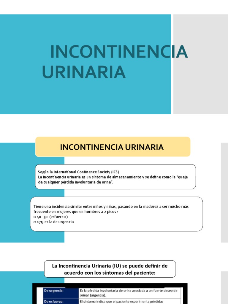 Incontinencia Urinaria | PDF | Incontinencia urinaria | Epidemiología