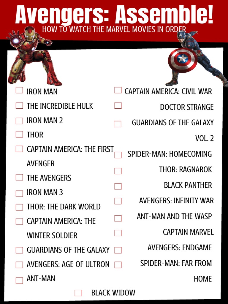 Marvel movies in order of release store