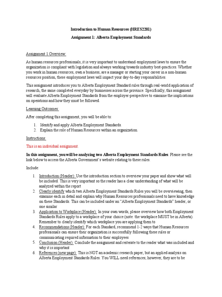 Understanding Alberta Employment Standards | PDF | Turnitin | Cognitive ...