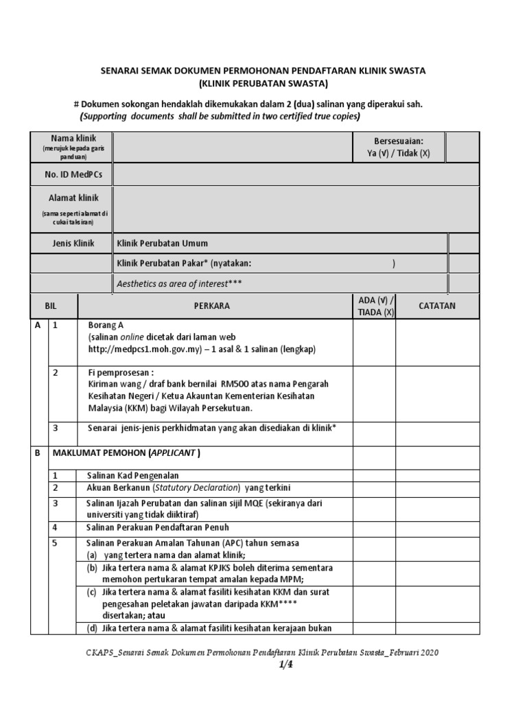 Senarai Semak Dokumen | PDF