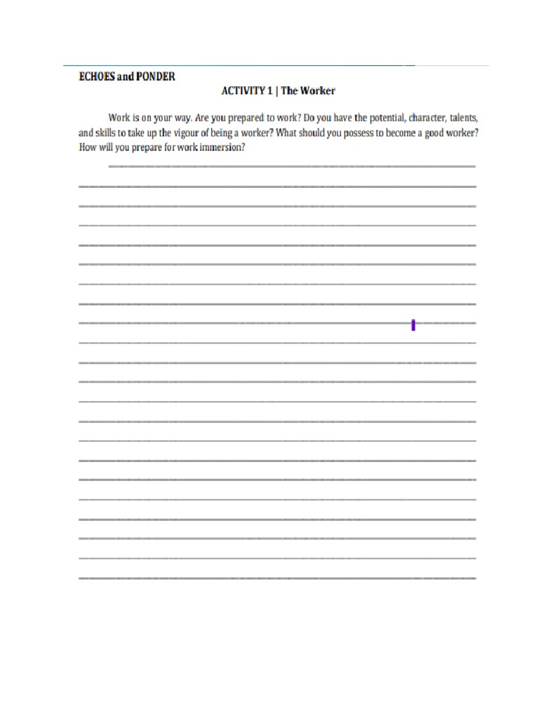 Activity Sheet Work Immersion | PDF