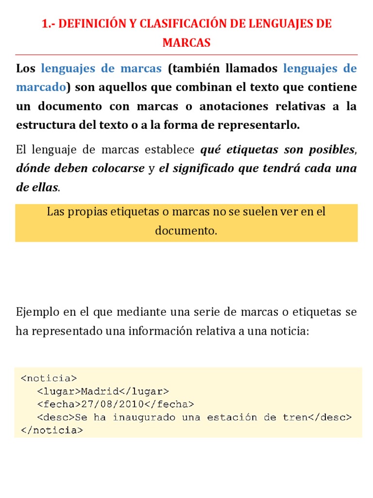 Introducción A Los Lenguajes de Marcas2 | PDF | Xml | Lenguaje de marcado
