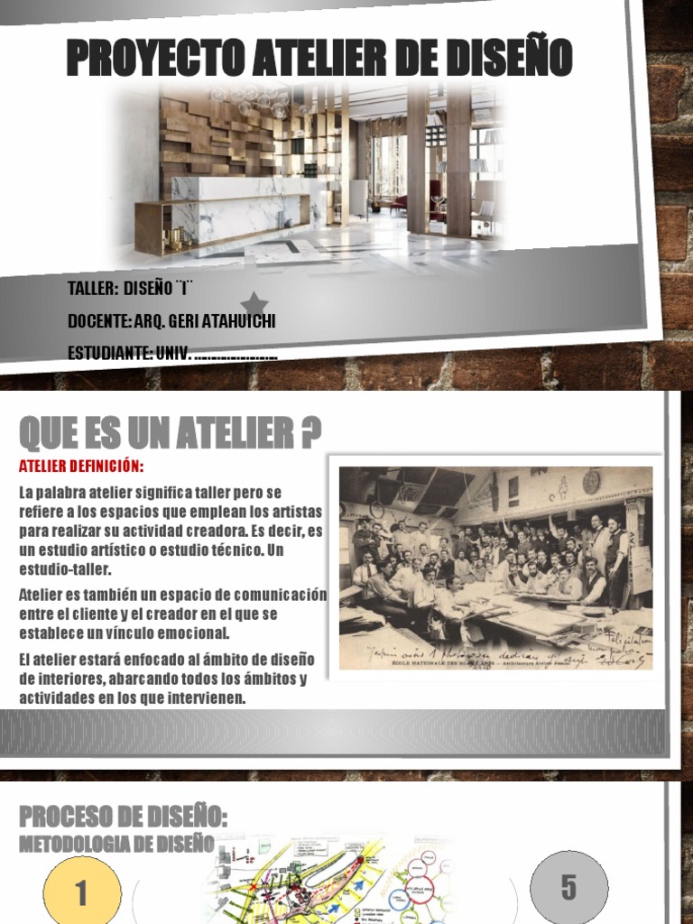 Modelo de PPT Proyecto Atelier para Exponer | PDF | Diseño | Ingeniería