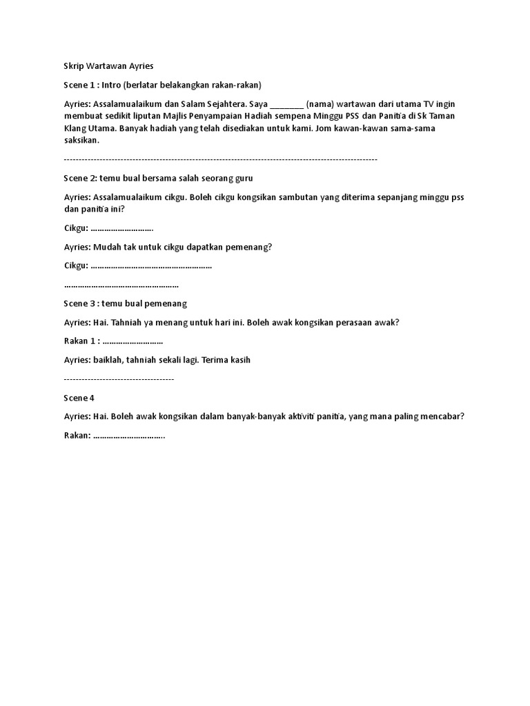Skrip Wartawan Ayries | PDF