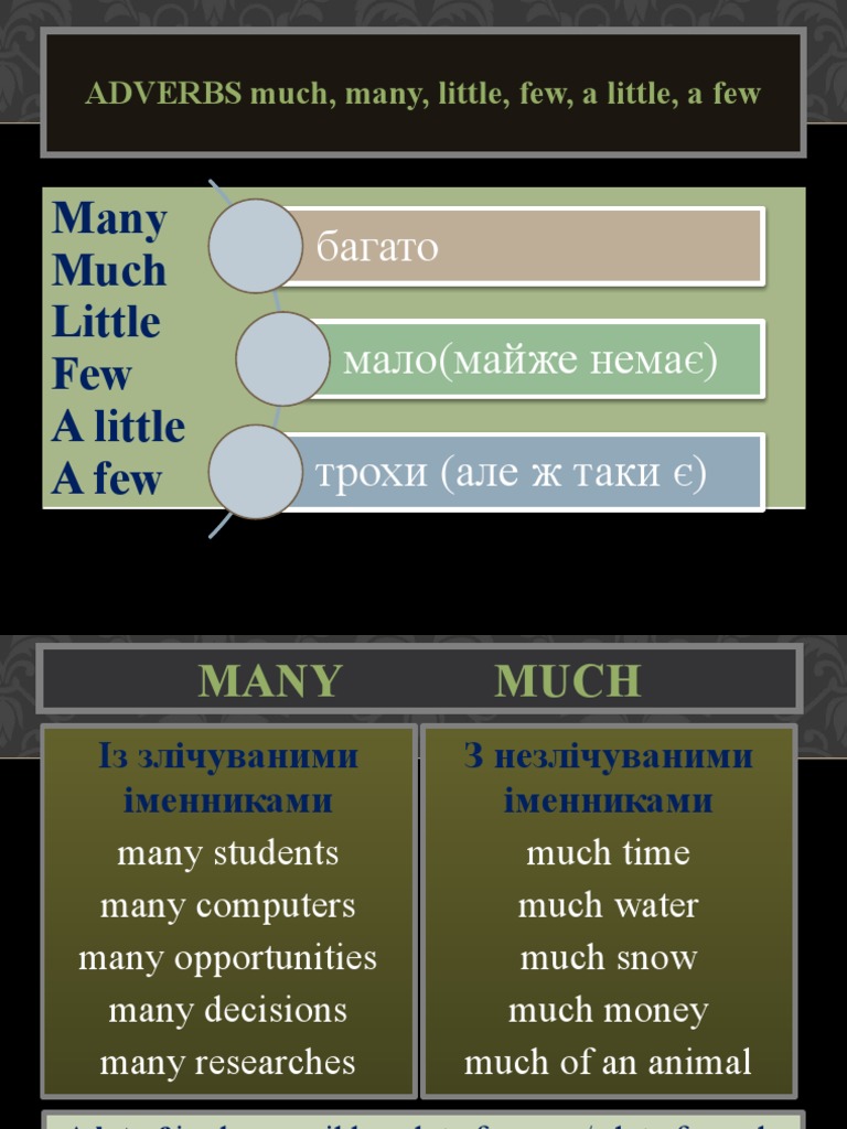 Much, Many, Few, Little | PDF | Linguistics