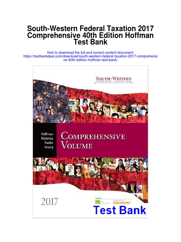South Western Federal Taxation 2017 Comprehensive 40th Edition Hoffman ... South Western Federal Taxation 2017 Comprehensive 40th Edition Hoffman ...