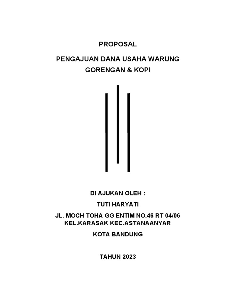 Proposal Pengajuan Dana Usaha Warung Kop | PDF