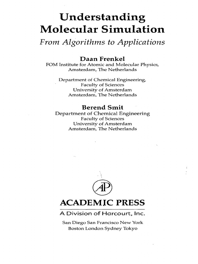 Understanding Molecular Simulation From Pdf Molecular Dynamics