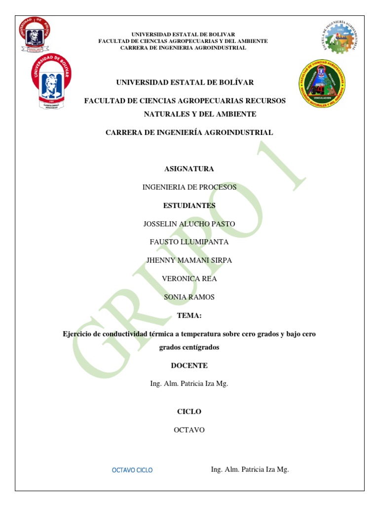 Ejercicio de Conductividad Térmica A Temperatura Sobre Cero Grados y ...