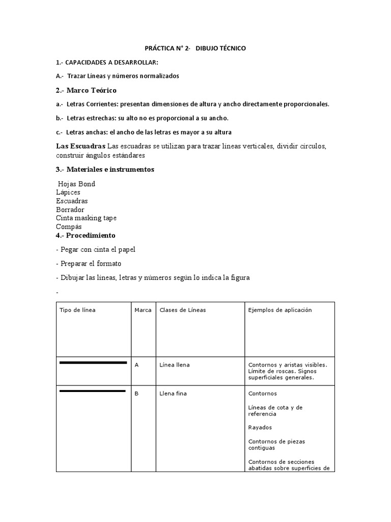 Trazado de Líneas Normalizadas en Dibujo Técnico | PDF | Dibujo