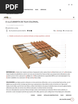 Detalles Cad Del Techo De Tejas Puesta En Obra De Cubiertas De Teja