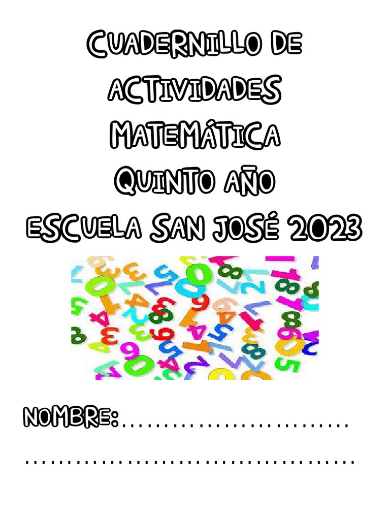 Cuadernillo de Actividades Matemática Numeracion y Operacion | PDF | Dinero | Moneda