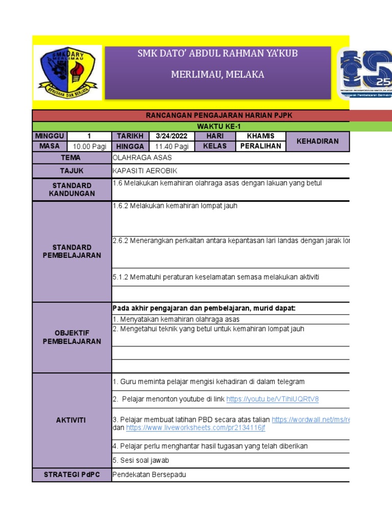 Latihan PJK Tingkatan 1 | PDF