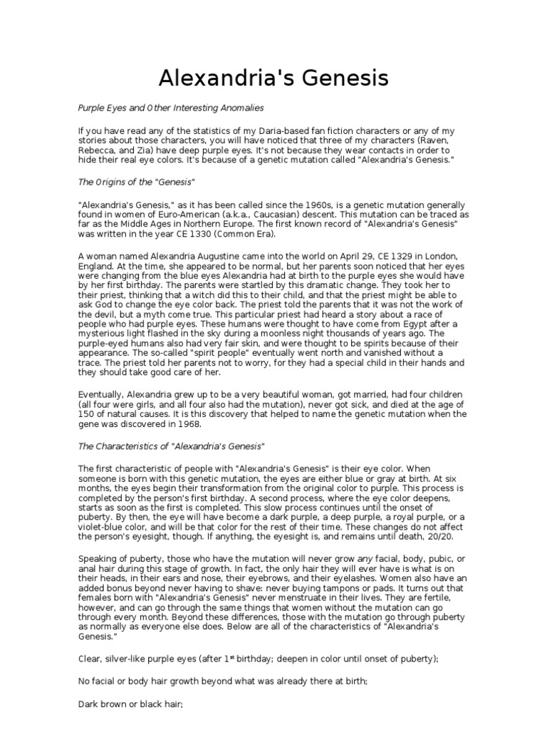 Violet Eyes Alexandrias Genesis