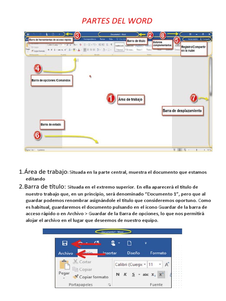 Partes Del Word | PDF | Archivo de computadora | Ventana (informática)
